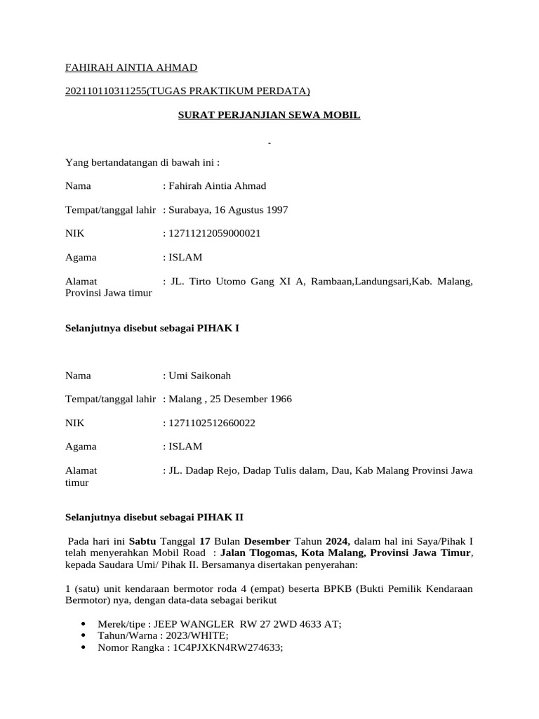 AKTA DI BAWAH TANGAN | PDF