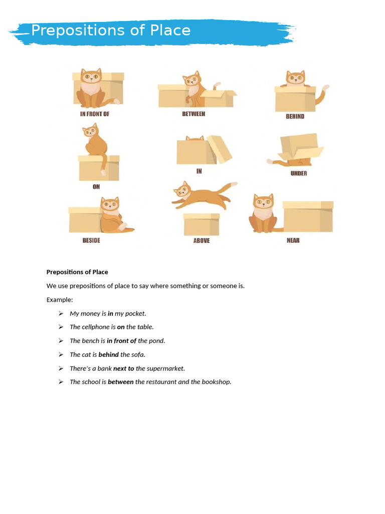 Prepositions of Place Kelas 7 | PDF