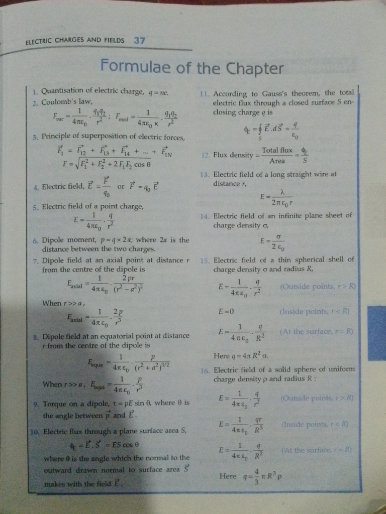 Physics Class 12 All formulaes | PDF