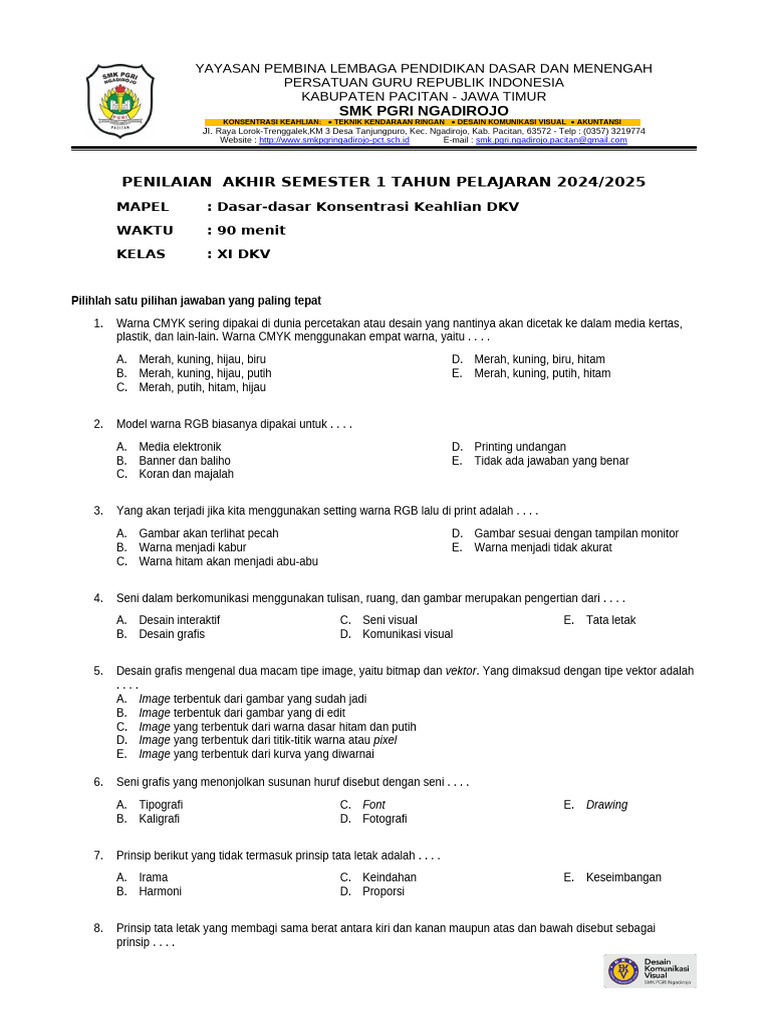 Dasar-Dasar Konsentrasi Keahlian DKV Kelas 11 (Nendra Wahyu Kuncoro) | PDF