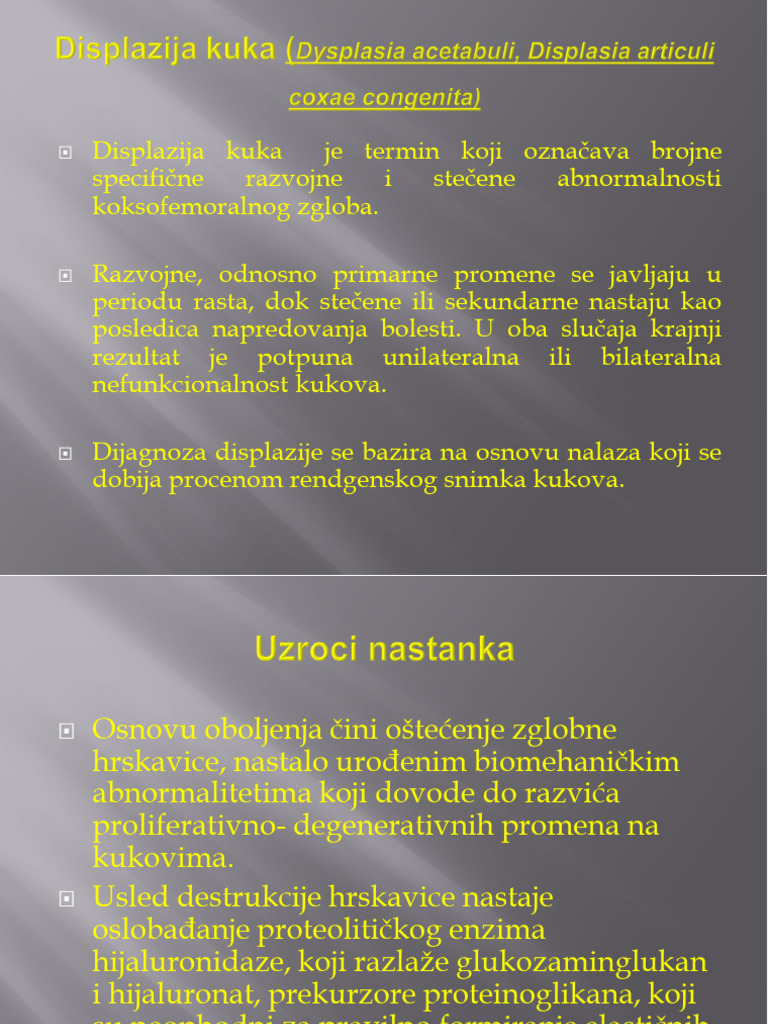 Displazija Kukova I Laktova | PDF