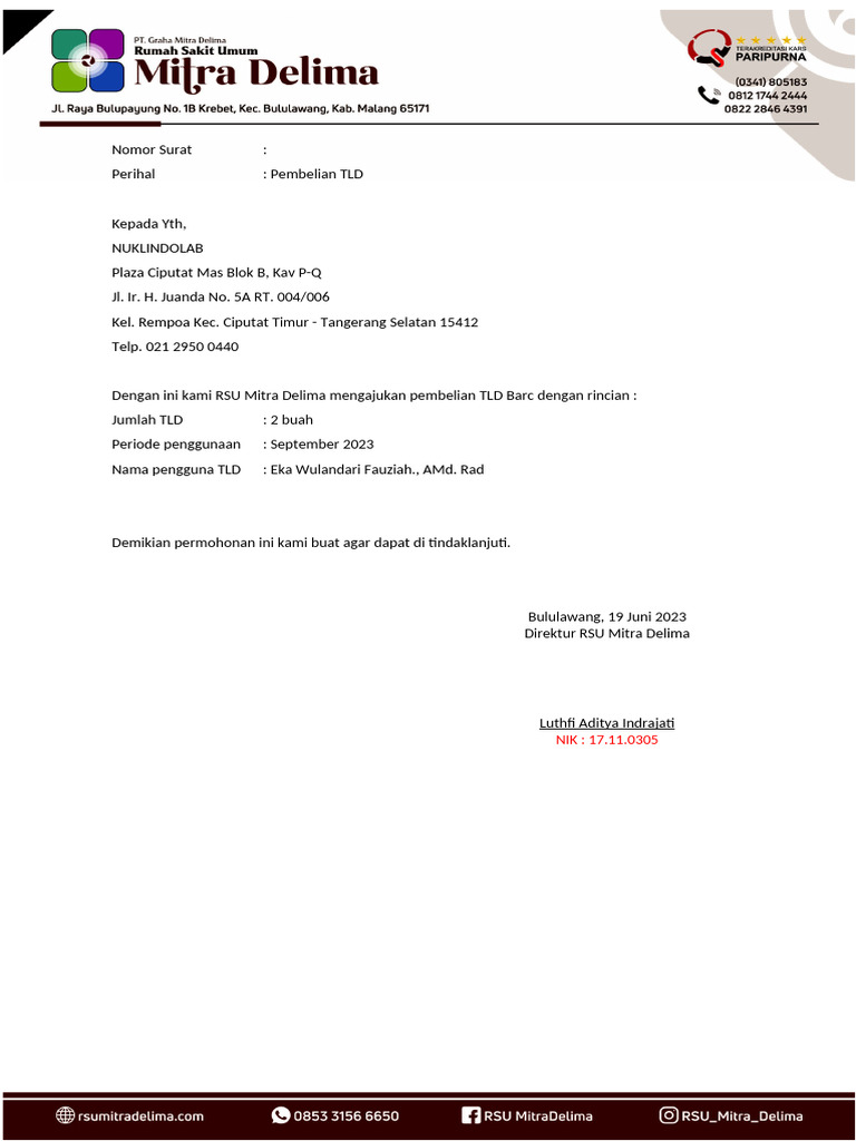 PENGAJUAN Pembelian TLD Juni 23 | PDF