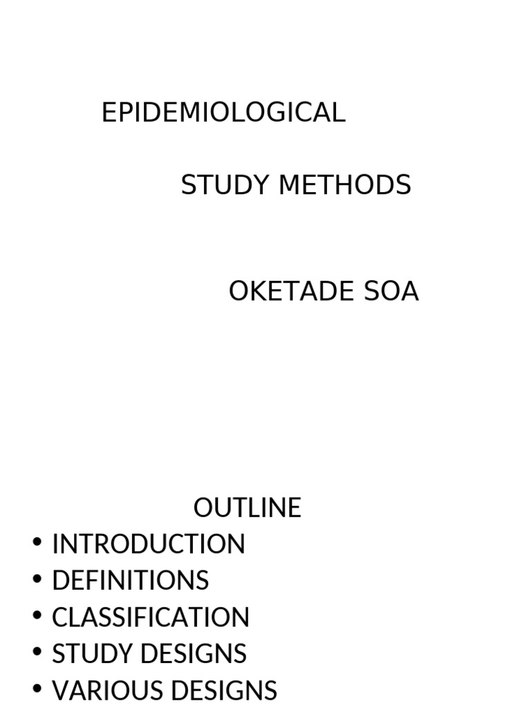 Epidemiological Study Methods | PDF | Epidemiology | Cohort Study