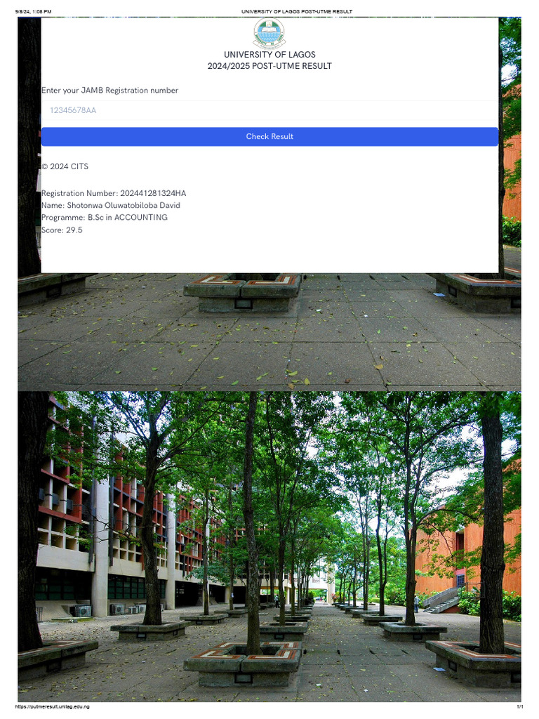 University of Lagos Puost-Utme Result | PDF