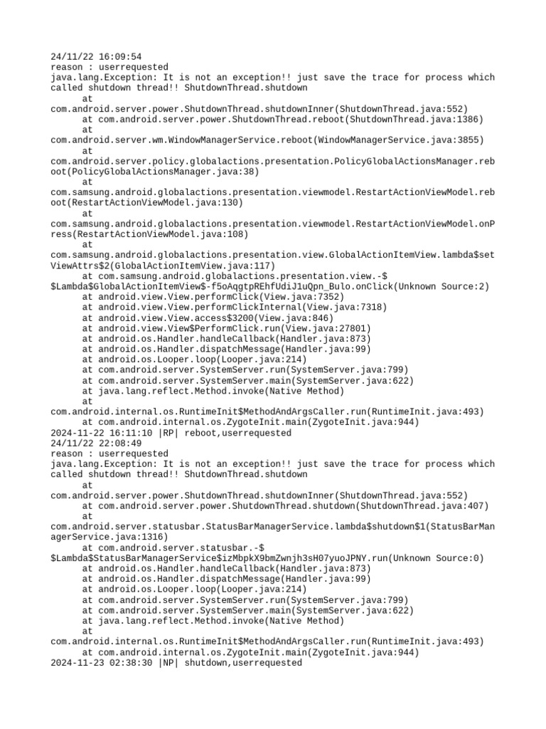 Power Off Reset Reason Backup | PDF | Java (Programming Language) | Object (Computer Science)