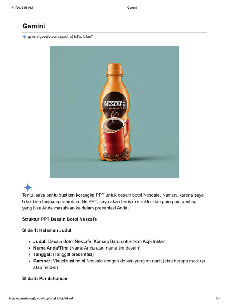 NESCAFE DESIGN BY GEMINI | PDF