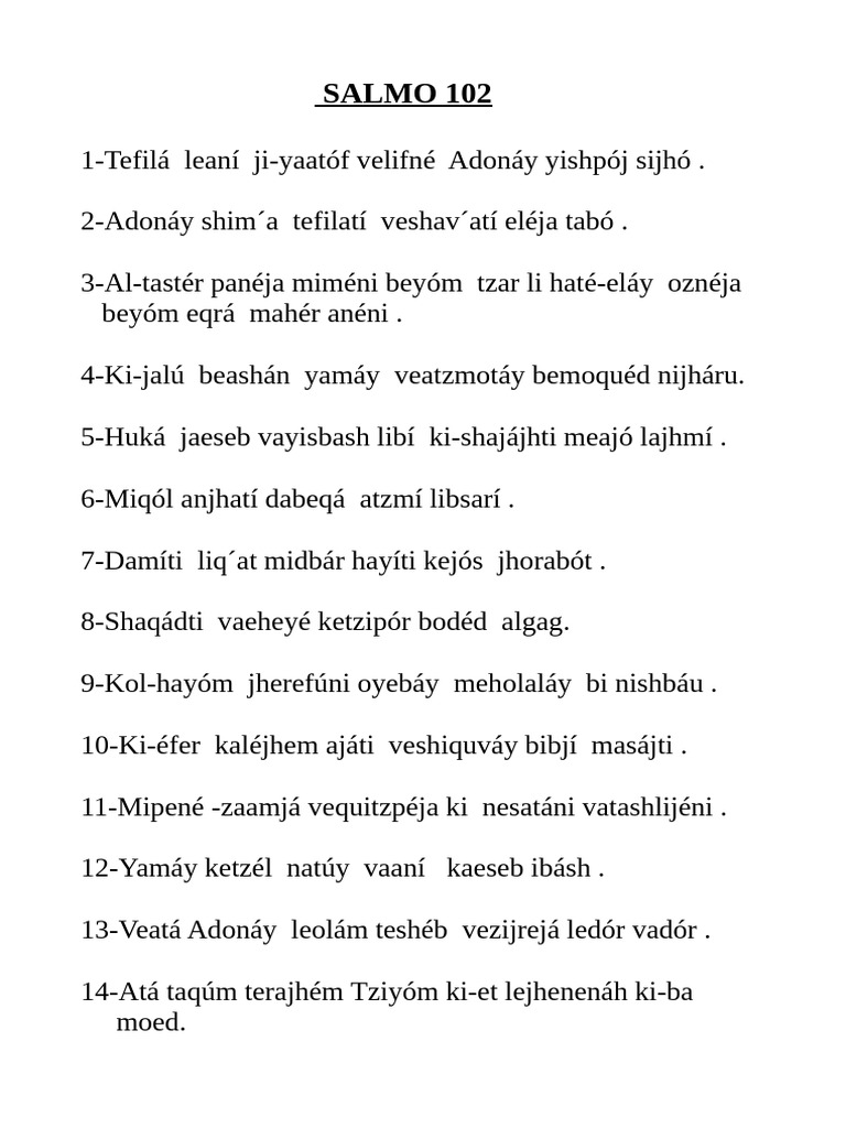 Salmo 102, AYUDA RAPIDA | PDF