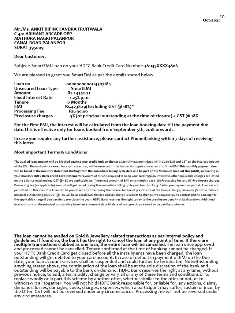 171024ET77247483 | PDF | Banks | Credit Card