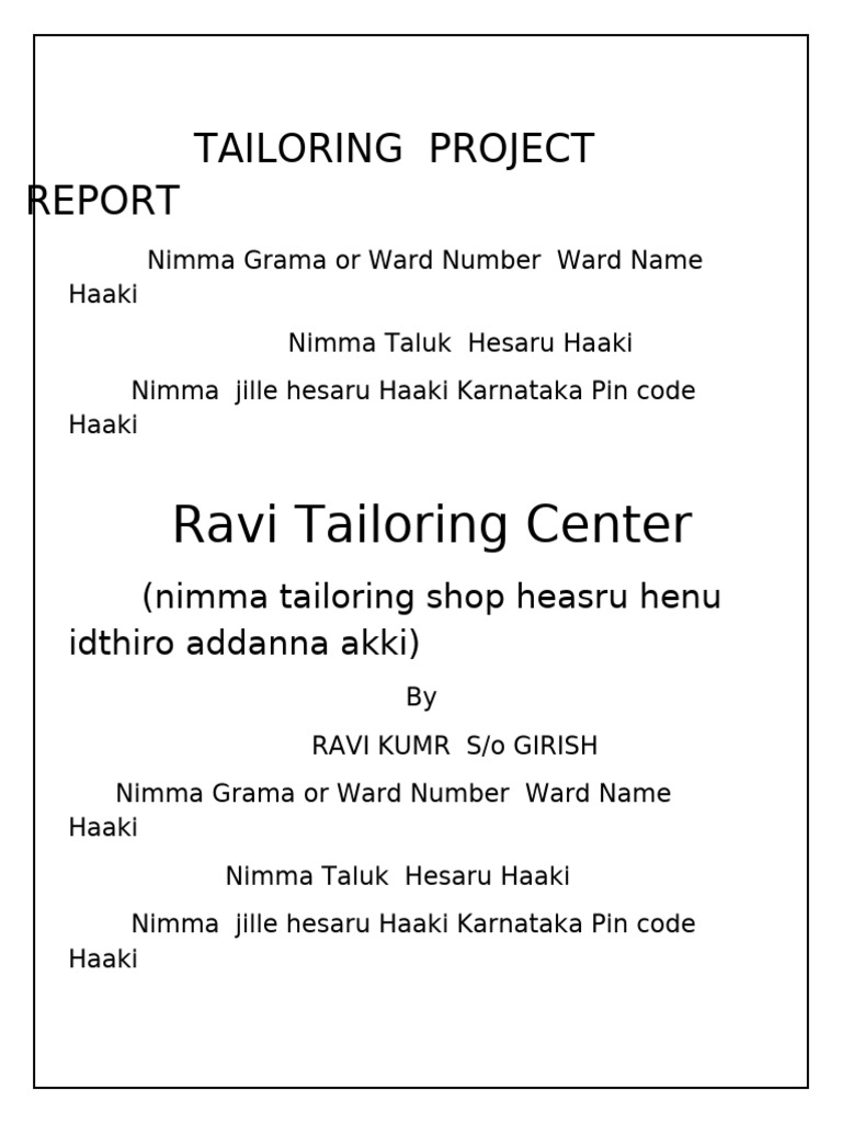 TAILORING PROJECT REPORT | PDF
