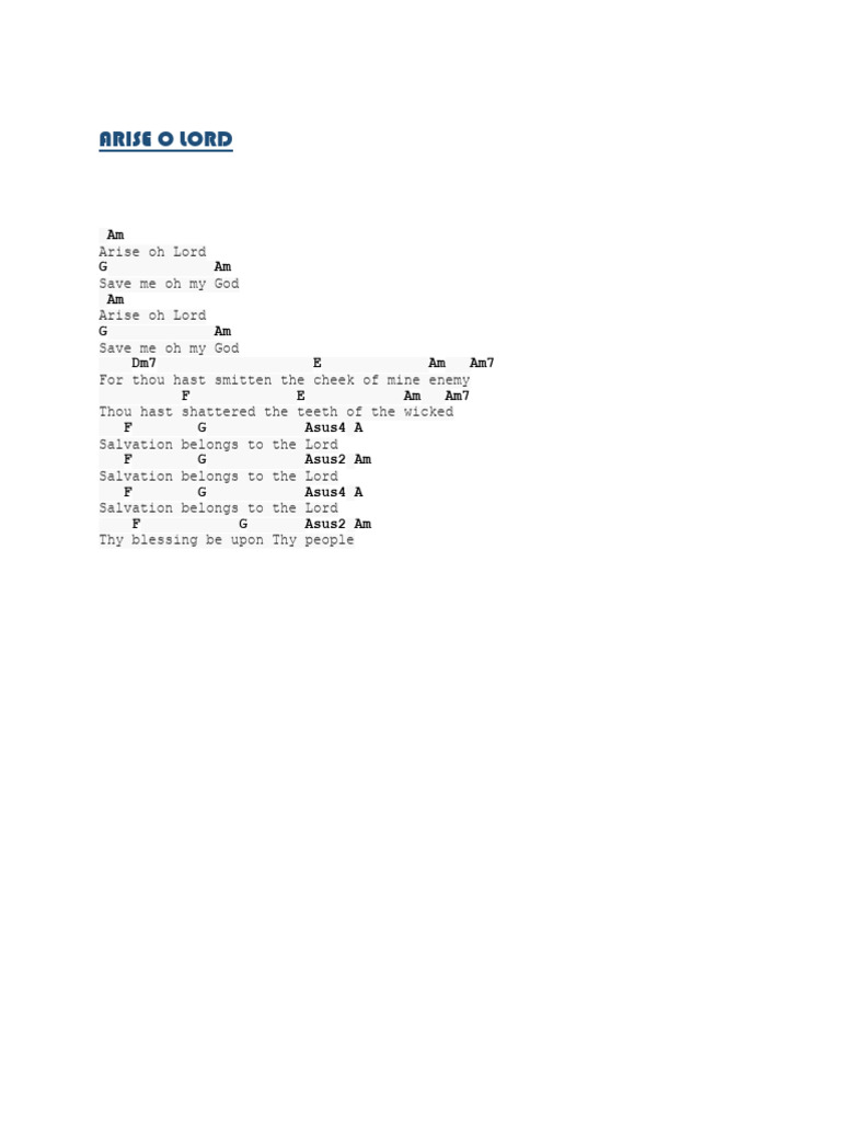 Arise o Lord | PDF
