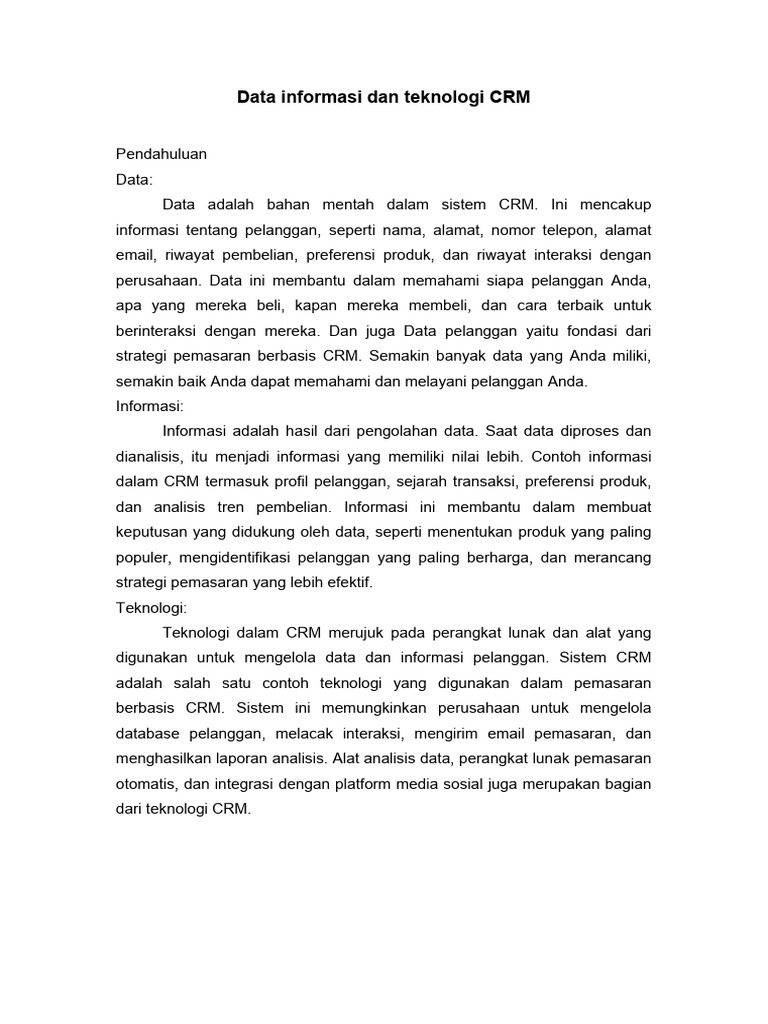 Database Pelanggan dalam Sistem CRM | PDF
