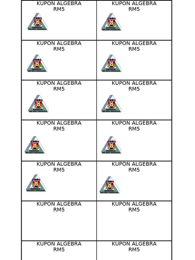KUPON ALGEBRA | PDF