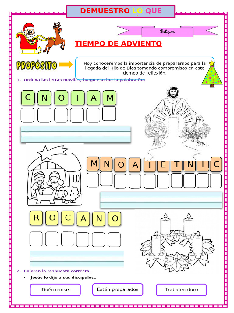 01. FICHA RELIGION-TIEMPO DE ADVIENTO | PDF | Adviento