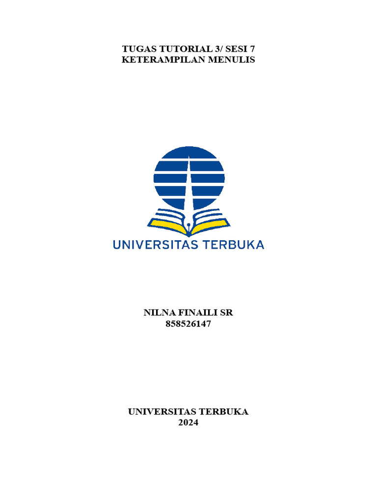 Tugas Tutorial 3-Keterampilan Menulis-Nilna Finaili SR-858526147 | PDF