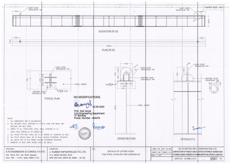 A17 Drawing of Lifting Hook For Girder G3 | PDF