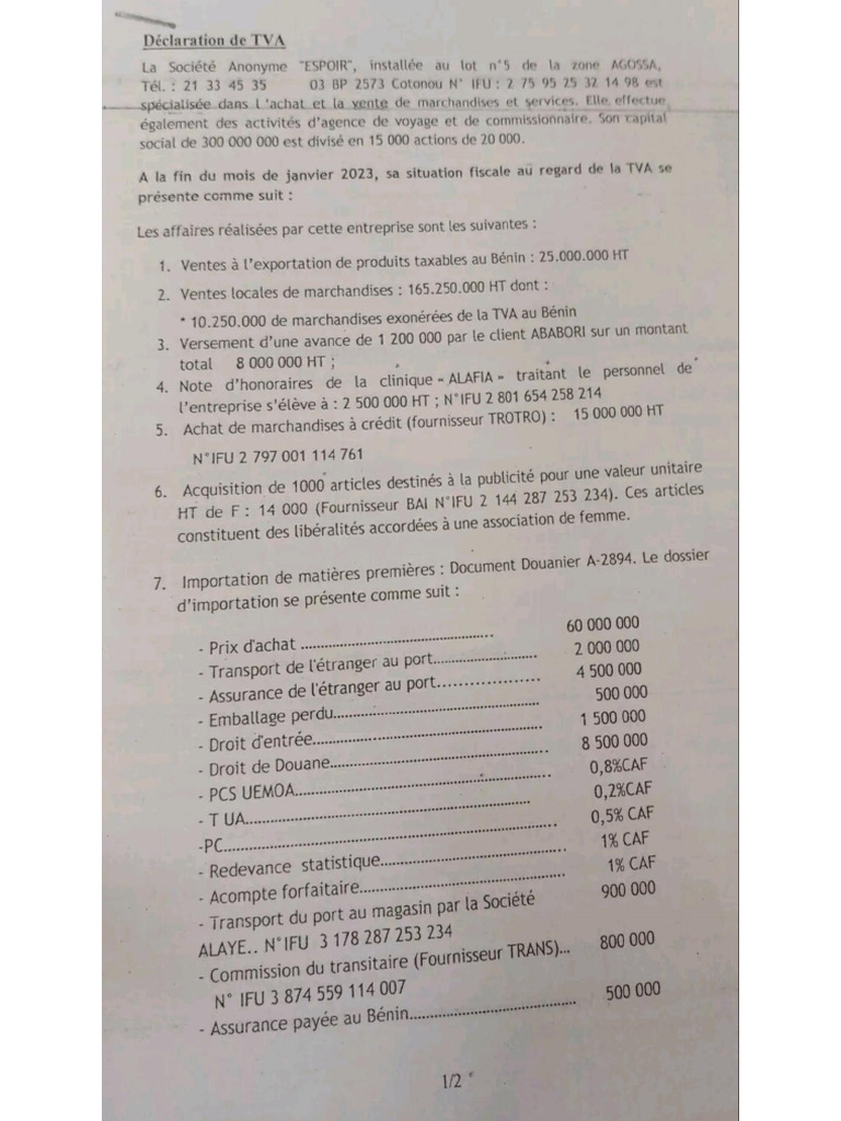 TD-Corrigé fisc 2023-1 | PDF