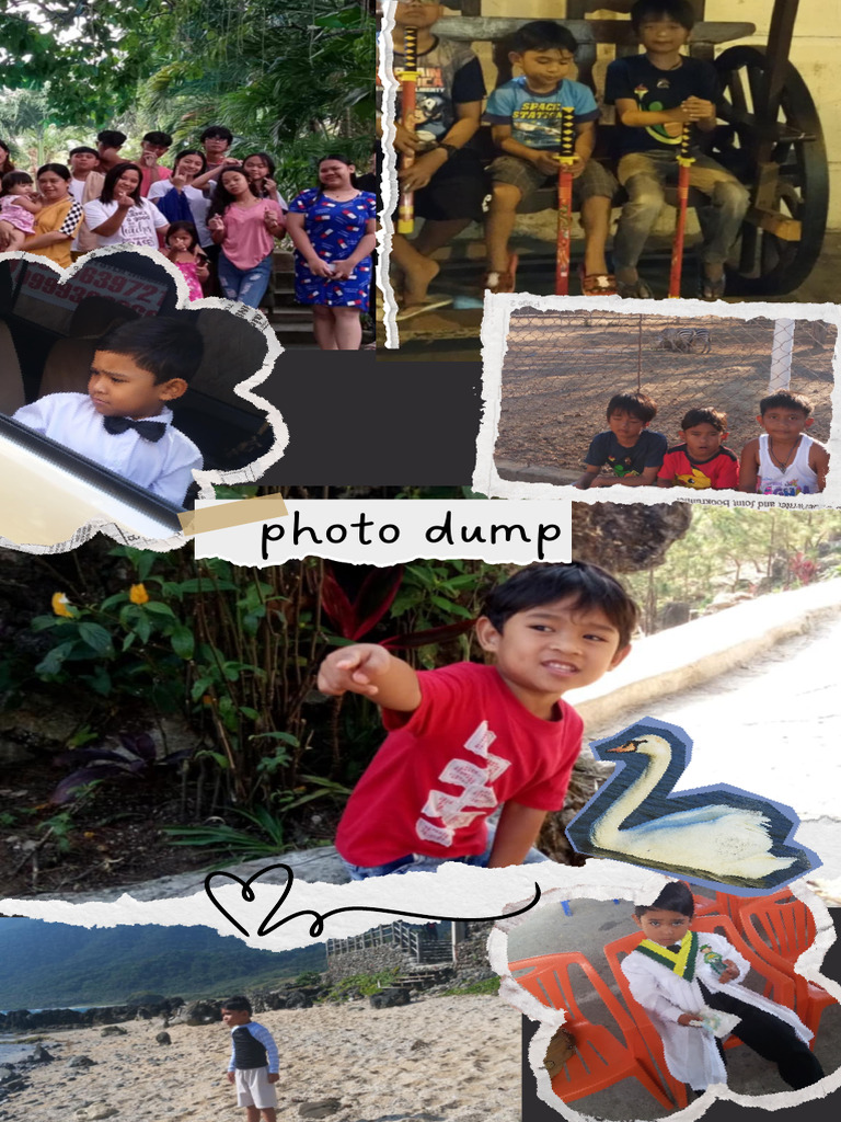 Blue nd Brown Retro Cutouts Photo Dump Collage Instagram Story | PDF