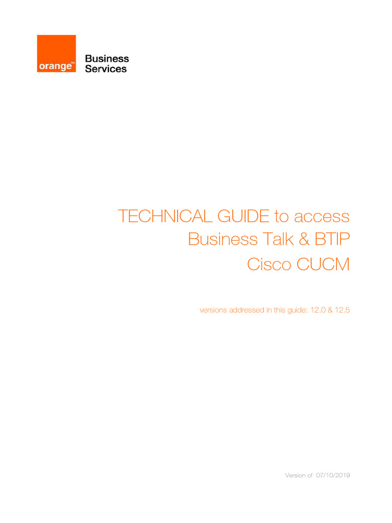business_talk_guide_cisco_cucm_sept19 | PDF | Session Initiation Protocol | Communications Protocols