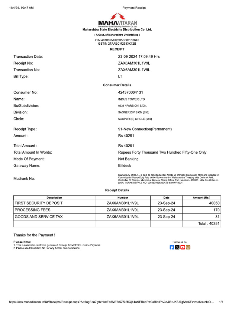 SALAI SD PAID SLIP | PDF
