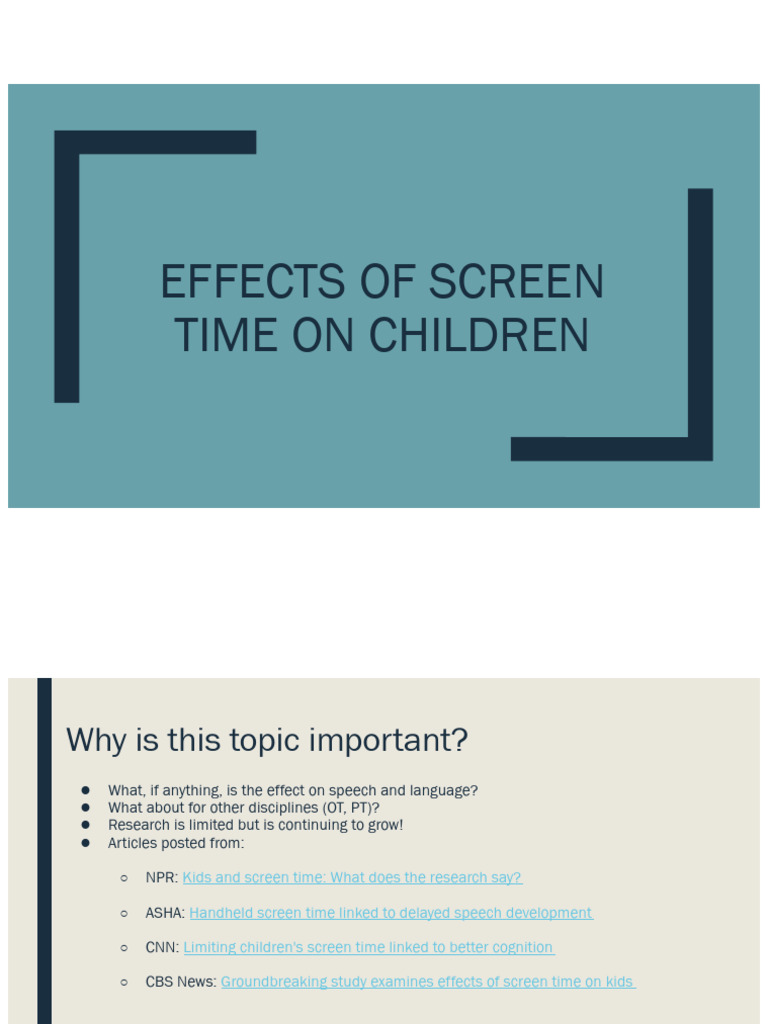 Effects of Screen Time On Children | PDF | Attention Deficit ...