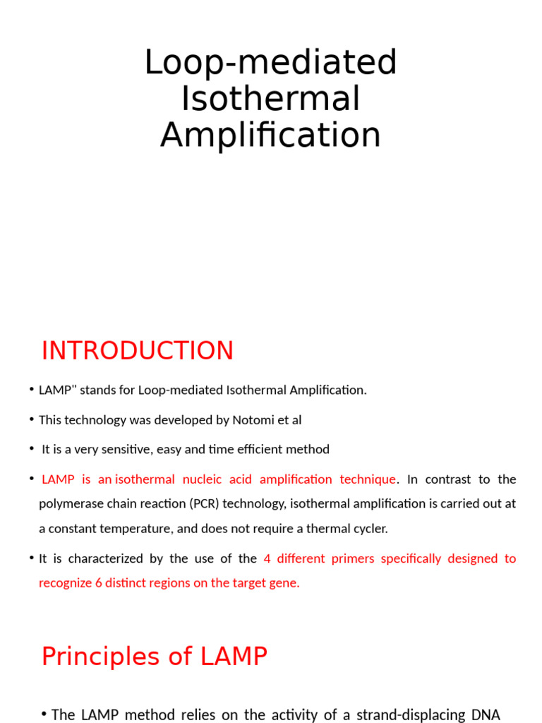 LAMP: Isothermal DNA Amplification Method | PDF | Polymerase Chain Reaction | Biochemistry