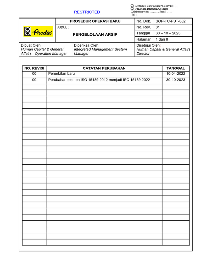 SOP Pengelolaan Arsip | PDF