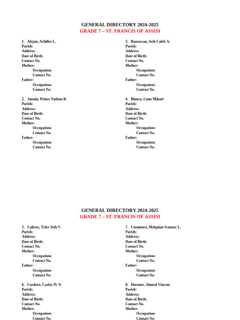 General Directory 2024-2025 | PDF