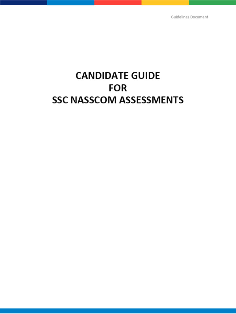 SSC NASSCOM Candidate Guide | PDF | Laptop | Identity Document