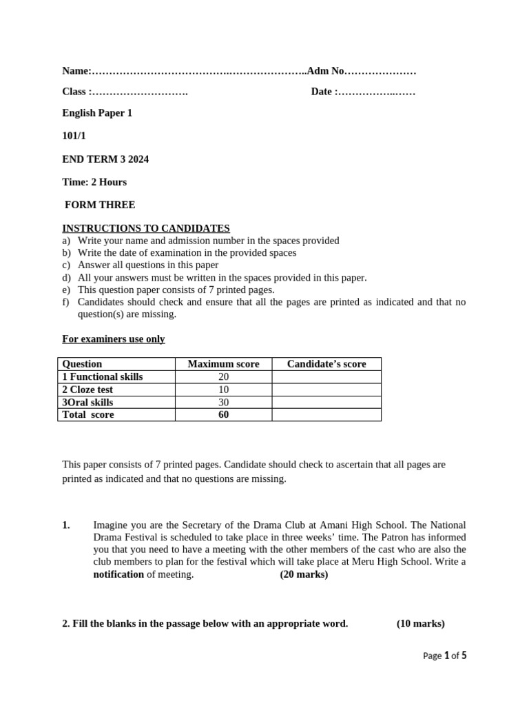 F3 ENG PP1 ET3 QN | PDF