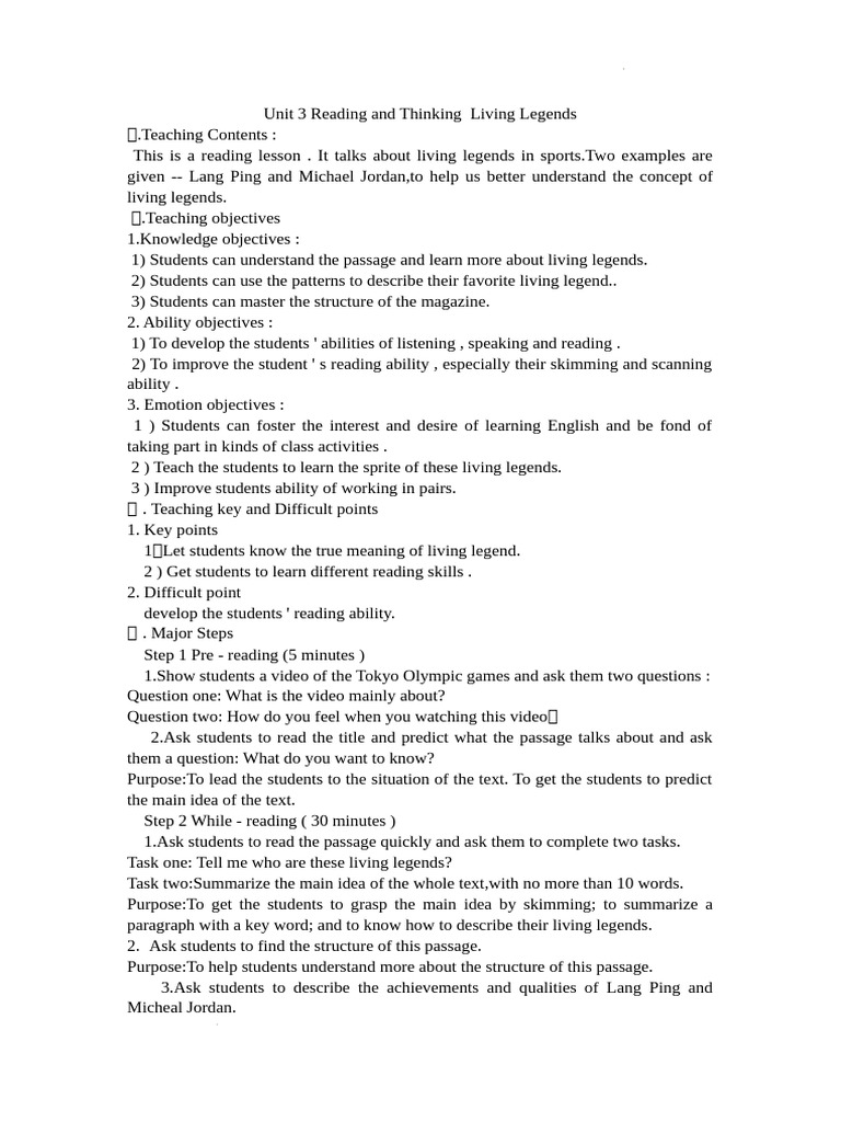 Understanding Living Legends in Sports | PDF | Cognition | Cognitive ...