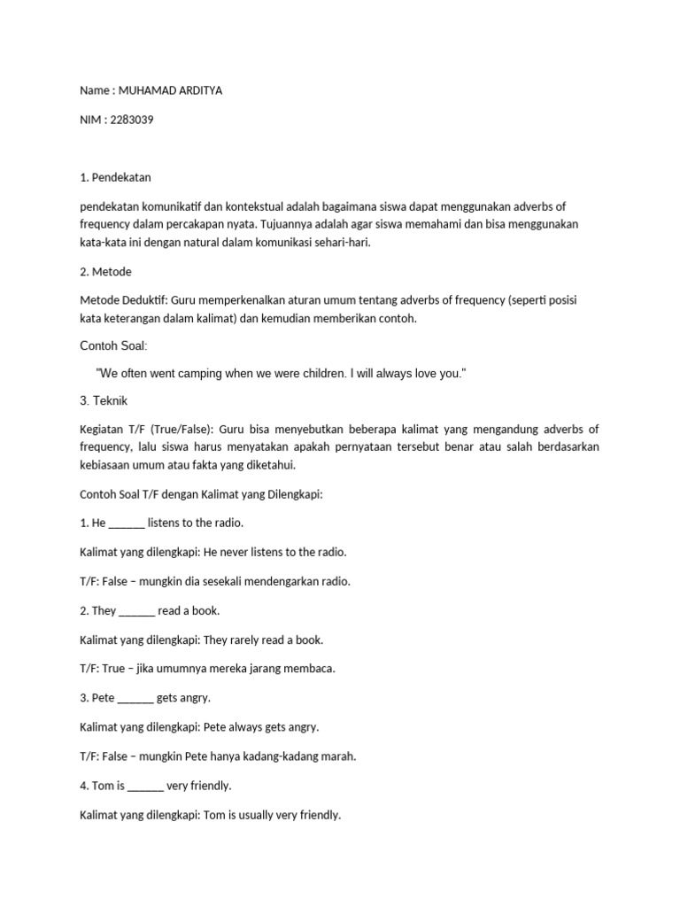 Approach, Method, & Technique | PDF