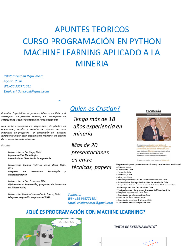 APUNTE 1 - TEORIA Curso Programación en Python Machine Learning Aplicado A Minería | PDF | Red ...
