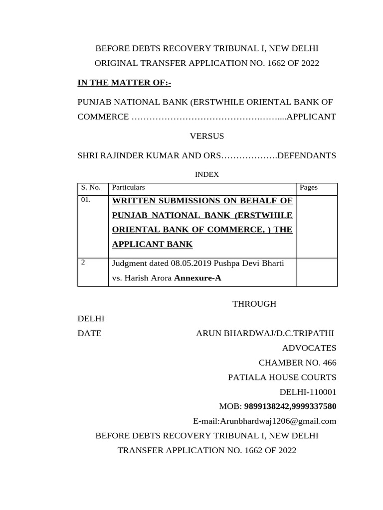Written Submission Rajinder Kumar Jain 1 | PDF | Deed | Power Of Attorney