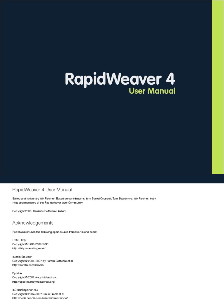 Rapidweaver Manual | PDF | Websites | Html Element