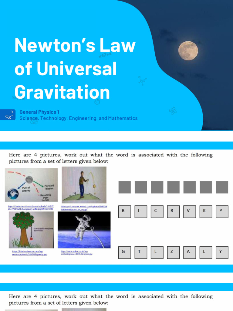 Newtons Law of Universal Grav | PDF | Weight | Force