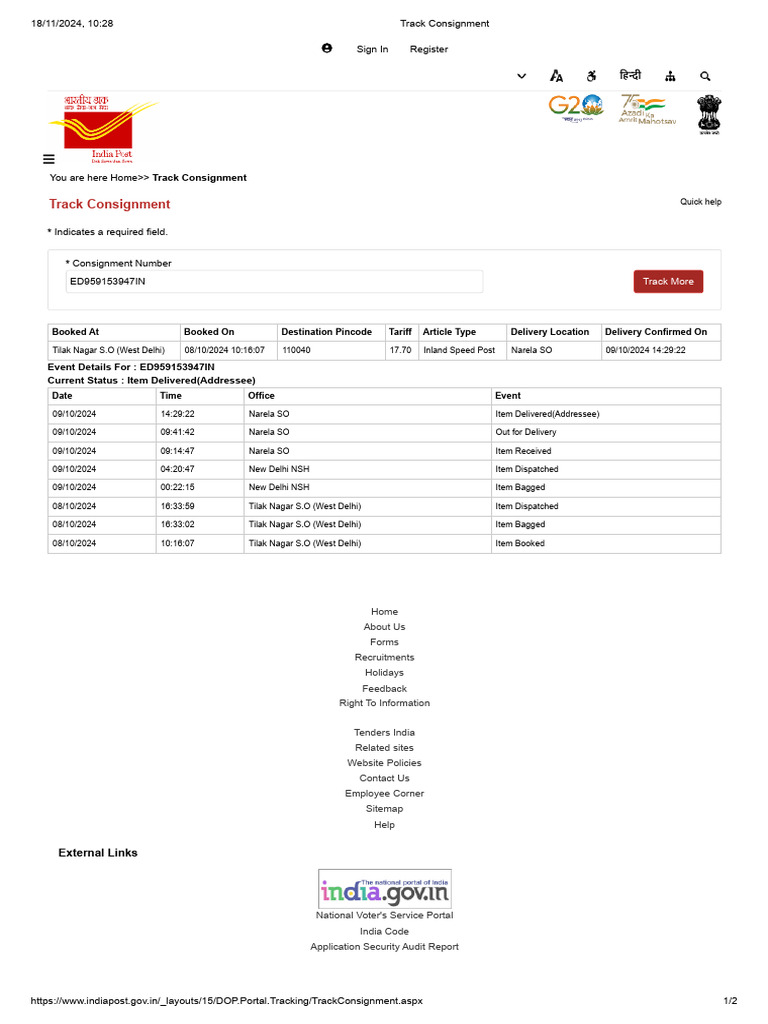Track Consignment Report of Shasvat 1 | PDF