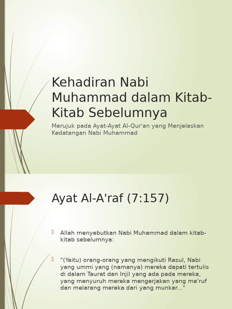Sejarah Nabi Muhammad Dalam Kitab Injil Dan Lainnya | PDF