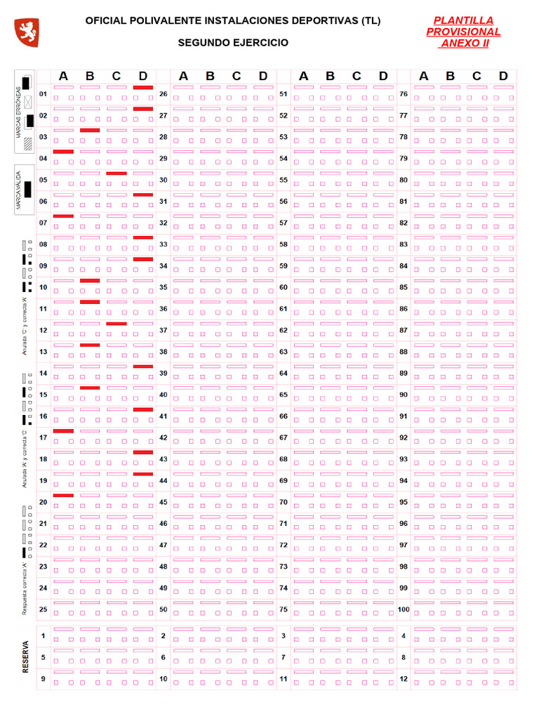 1521 Plantilla Provisional Segundo Ejercicio | PDF