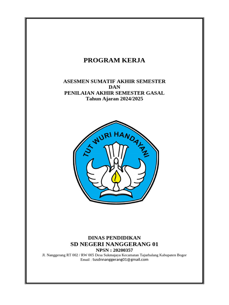 PROGRAM KERJA ASAS Dan PAS 2024-2025 | PDF
