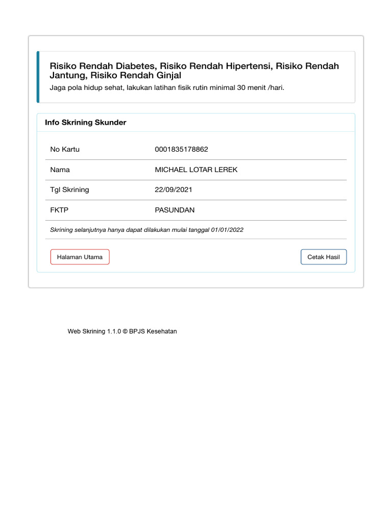 Web Skrining BPJS Kesehatan 2 | PDF