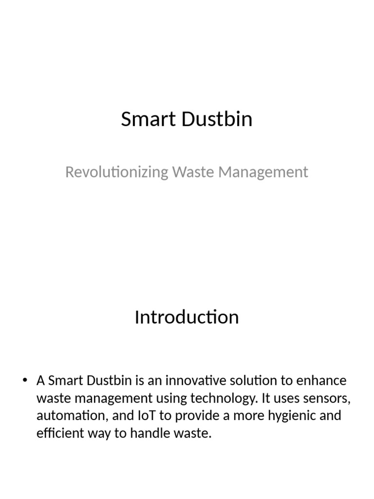Smart Dustbin Presentation | PDF