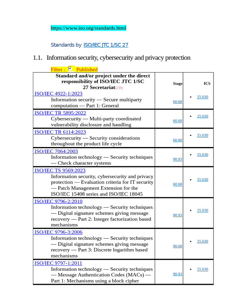 Top Standards11 | PDF | Iso/Iec Jtc 1 | Information Security