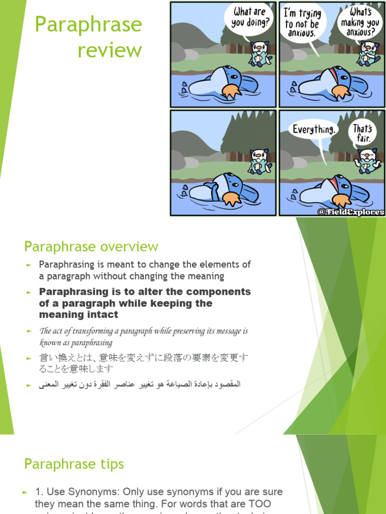 Paraphrasing Techniques and Tips | PDF