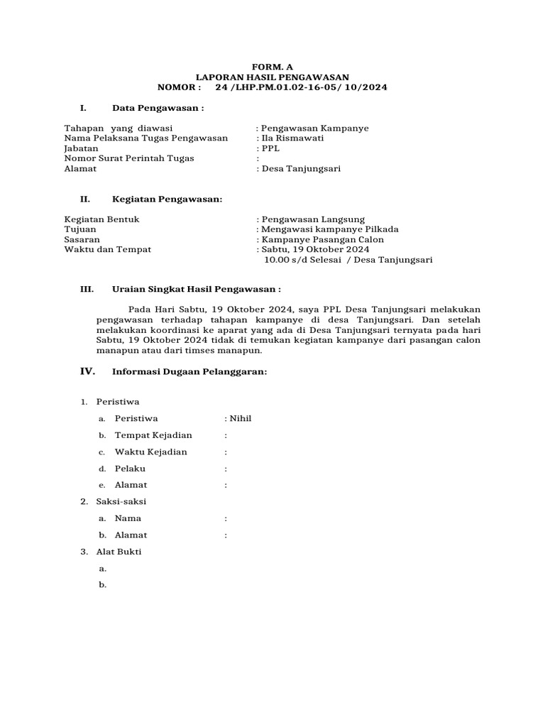 LHP 19 Oktober 2024 | PDF