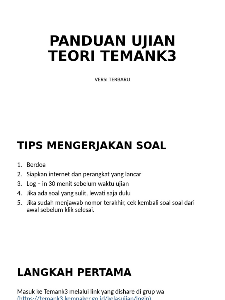 Panduan Ujian Teori Temank3 | PDF