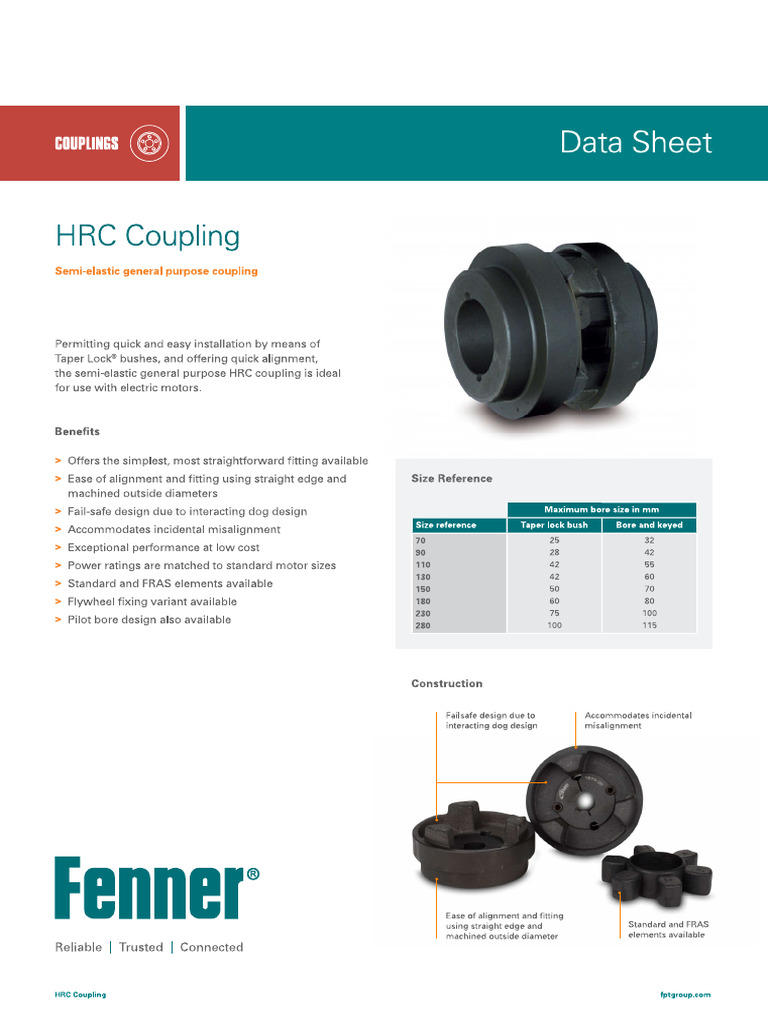 Fenner Datasheet HRC Coupling | PDF