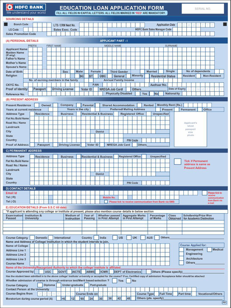 Education Loan Application Form | PDF