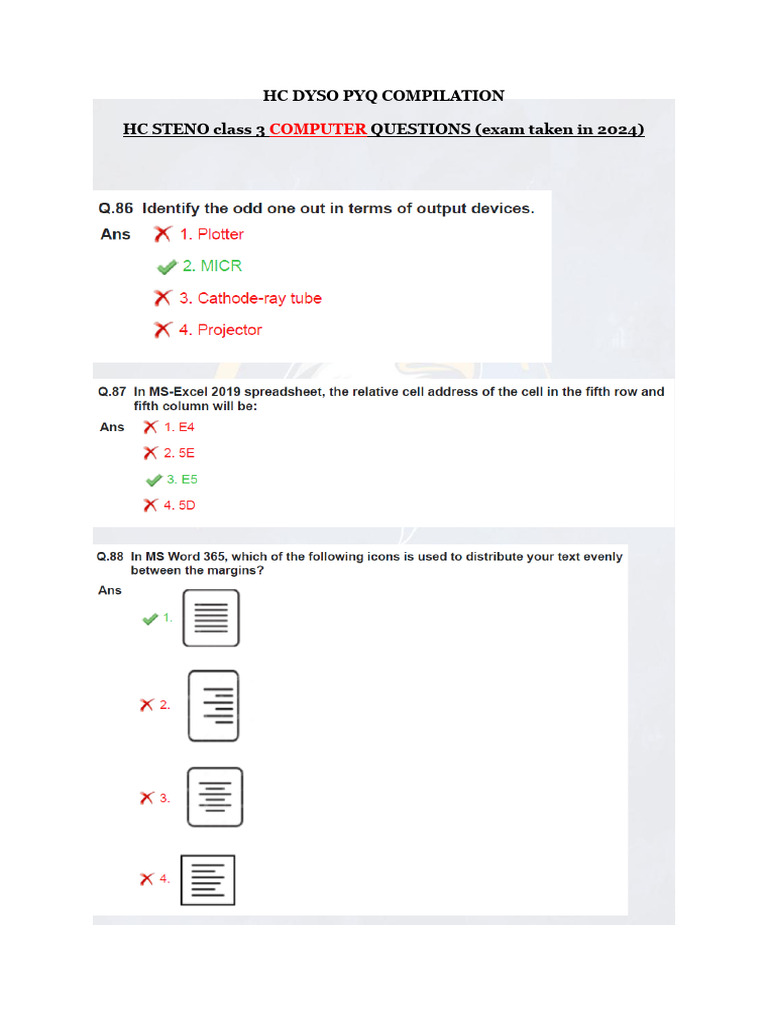 Highcourt Computer PYQs Compilation | PDF