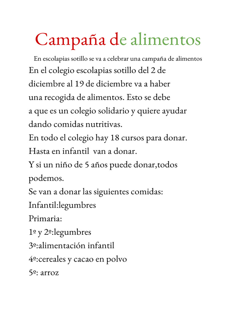 Noticias Redactadas Por Los Alumnos de 5º de Escolapias | PDF | Pasta ...