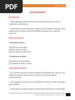 Life Processes Class 10th | PDF